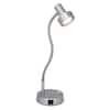 O'Bright 15 .75 in. Silver Metal Office/Bedside Desk Lamp with USB ...