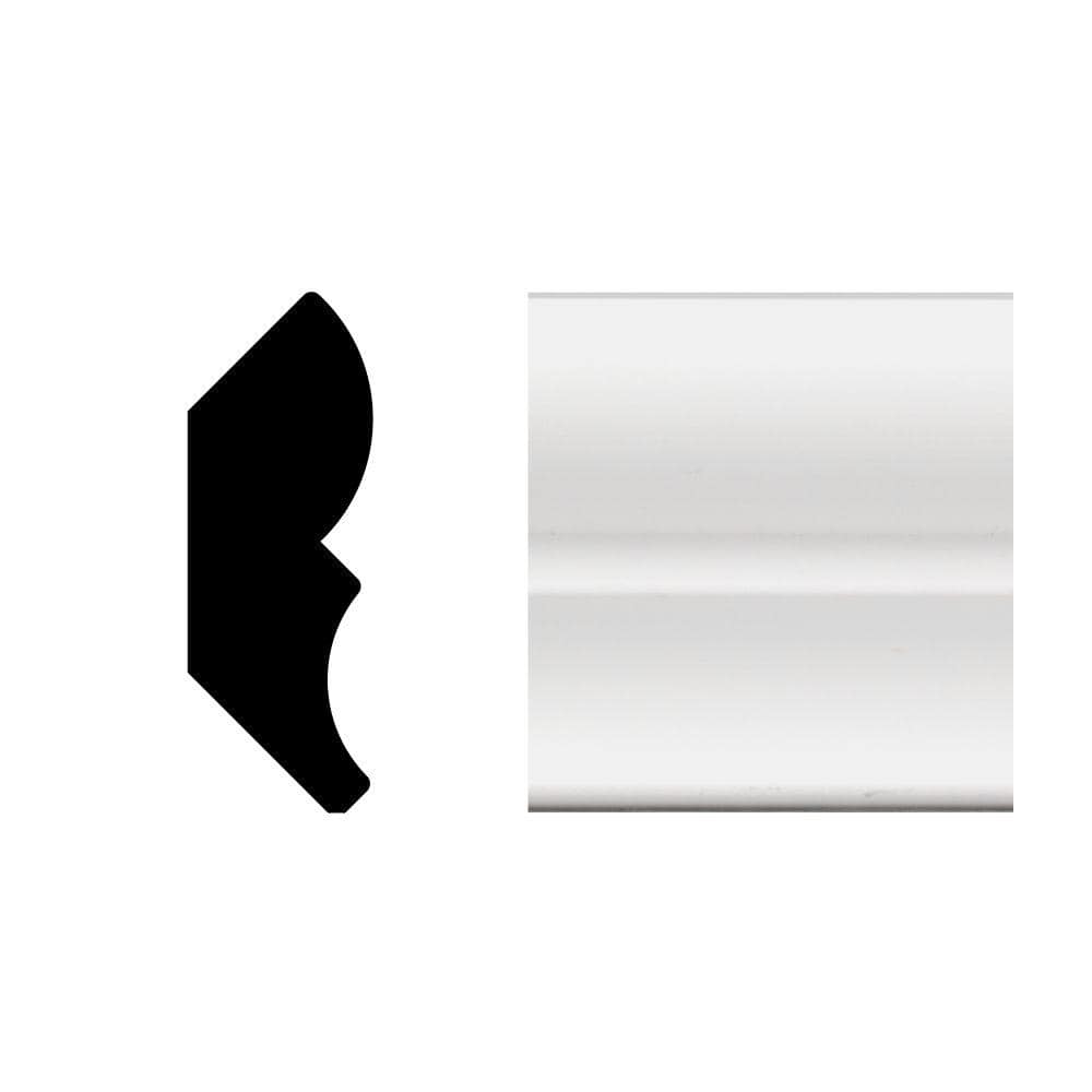 Royal Mouldings 12 ft. x 1-9/16 in. x 9/16 in. Vinyl Crown Molding ...
