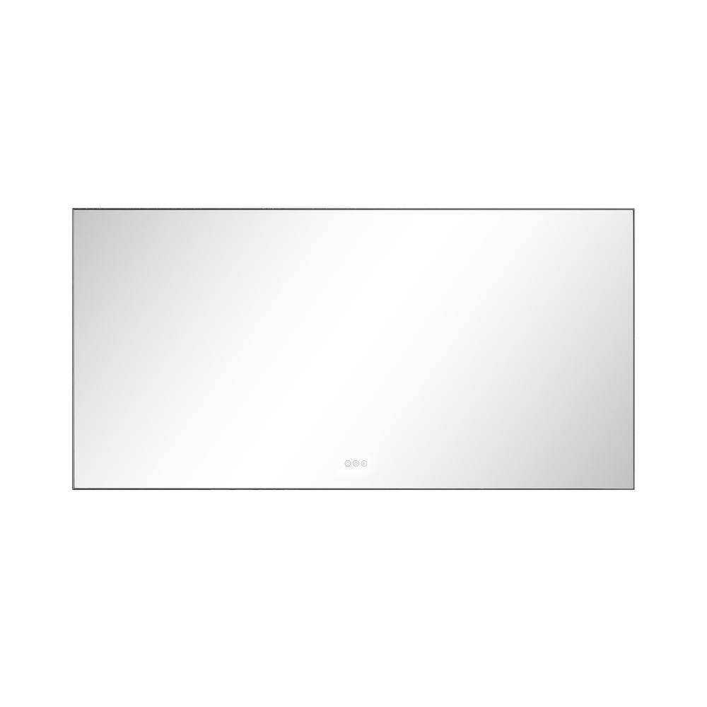 FUNKOL 72 in. L x 36 in. W Framed Rectangular LED Bathroom Wall Mount Vanity Mirror with ...