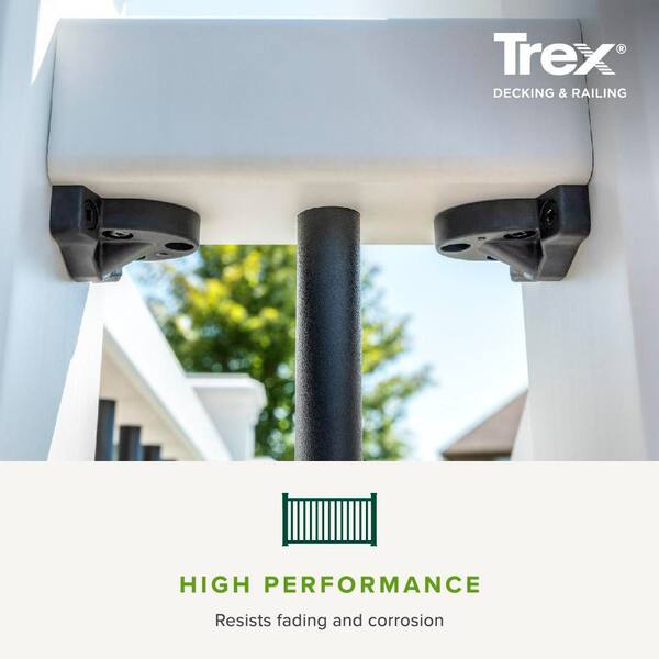 Trex Enhance 6 ft. x 36 in. Classic White Composite Rail with Black ...