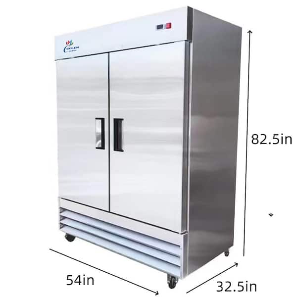 Cooler Depot 54 in. W 49 cu. ft. 2 Door Commercial Reach in Upright Refrigerator in Stainless Steel cd 54r The Home Depot