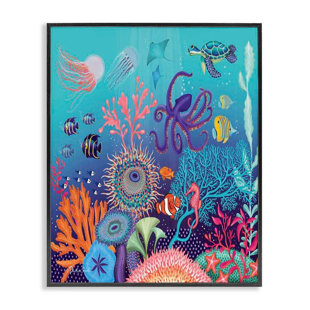Stupell Industries Magical Underwater Reef by Darlene Seale Black ...