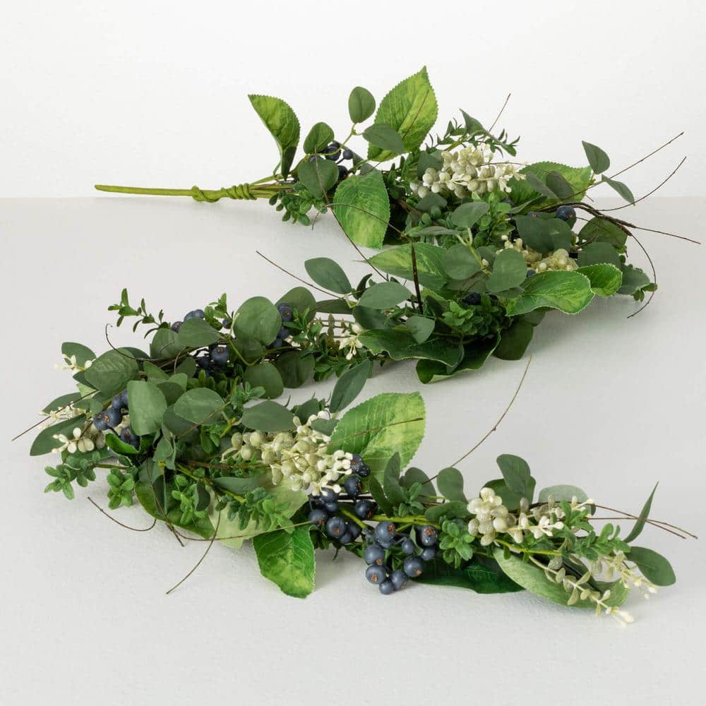 SULLIVANS 60 in. Artificial Green Leaf Blueberry Garland LBRGD - The ...
