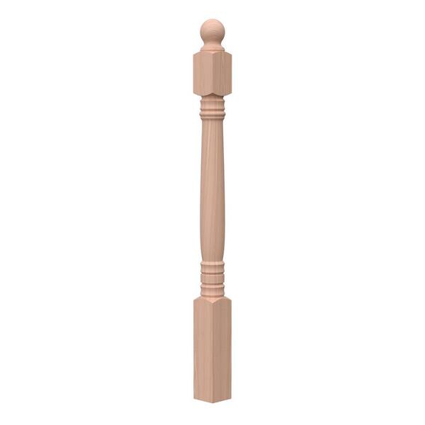 EVERMARK Stair Parts 4500 48 in. x 3-1/2 in. Unfinished Red Oak Ball ...