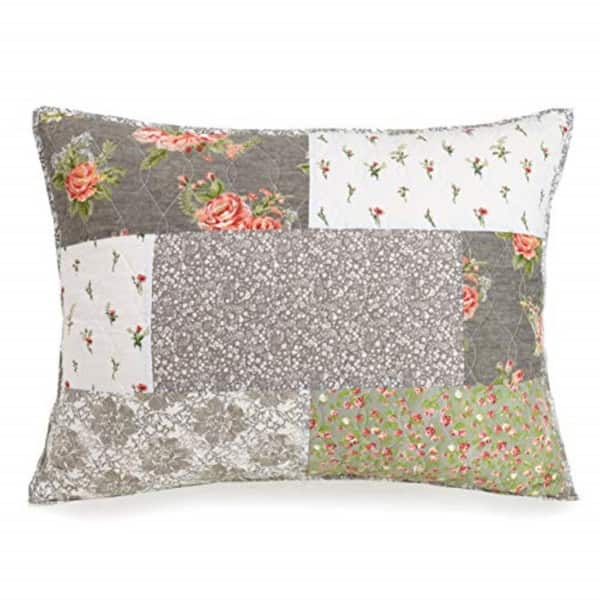 Jessica Simpson Floribunda Gray King Cotton Quilted Sham A080416GYOIE ...