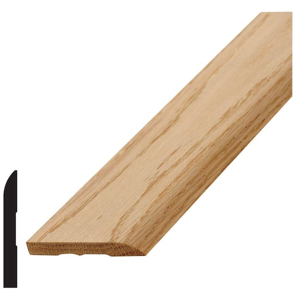 Alexandria Moulding LWM 724 3/8 in. x 3 in. Oak Wood Baseboard Moulding ...