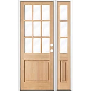 Krosswood Doors 50 in. x 96 in. Farmhouse 9-Lite Clear Glass Left-Hand ...