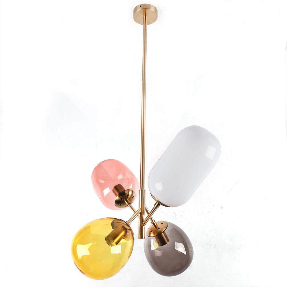 OUKANING 4-Light Multicolored Modern Balloon Pendant Light with ...