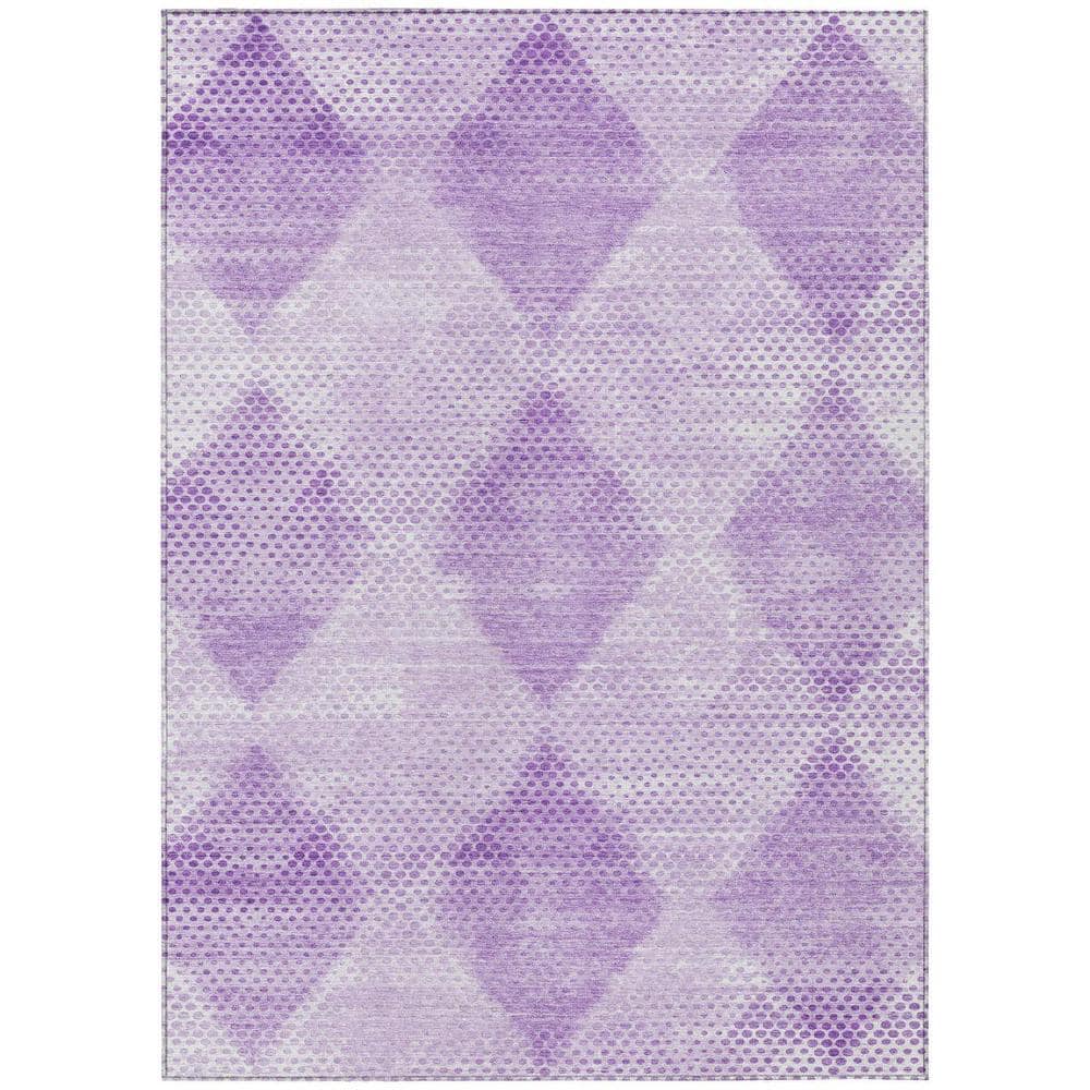 HomeRoots Lavender 9 ft. x 12 ft. Woven Geometric Rectangle Indoor ...