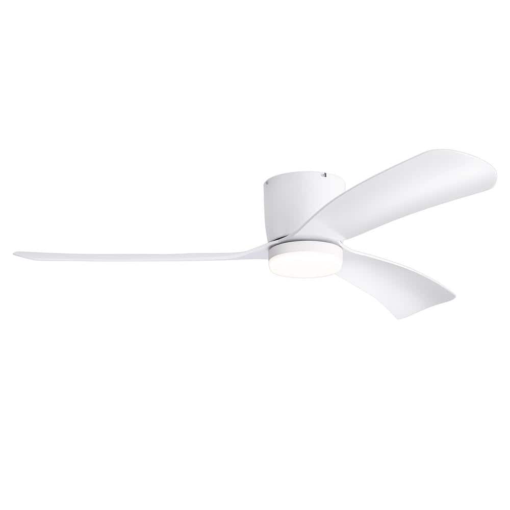 Breezary Propeller 52 in. Indoor White Hugger Ceiling Fan with Color ...