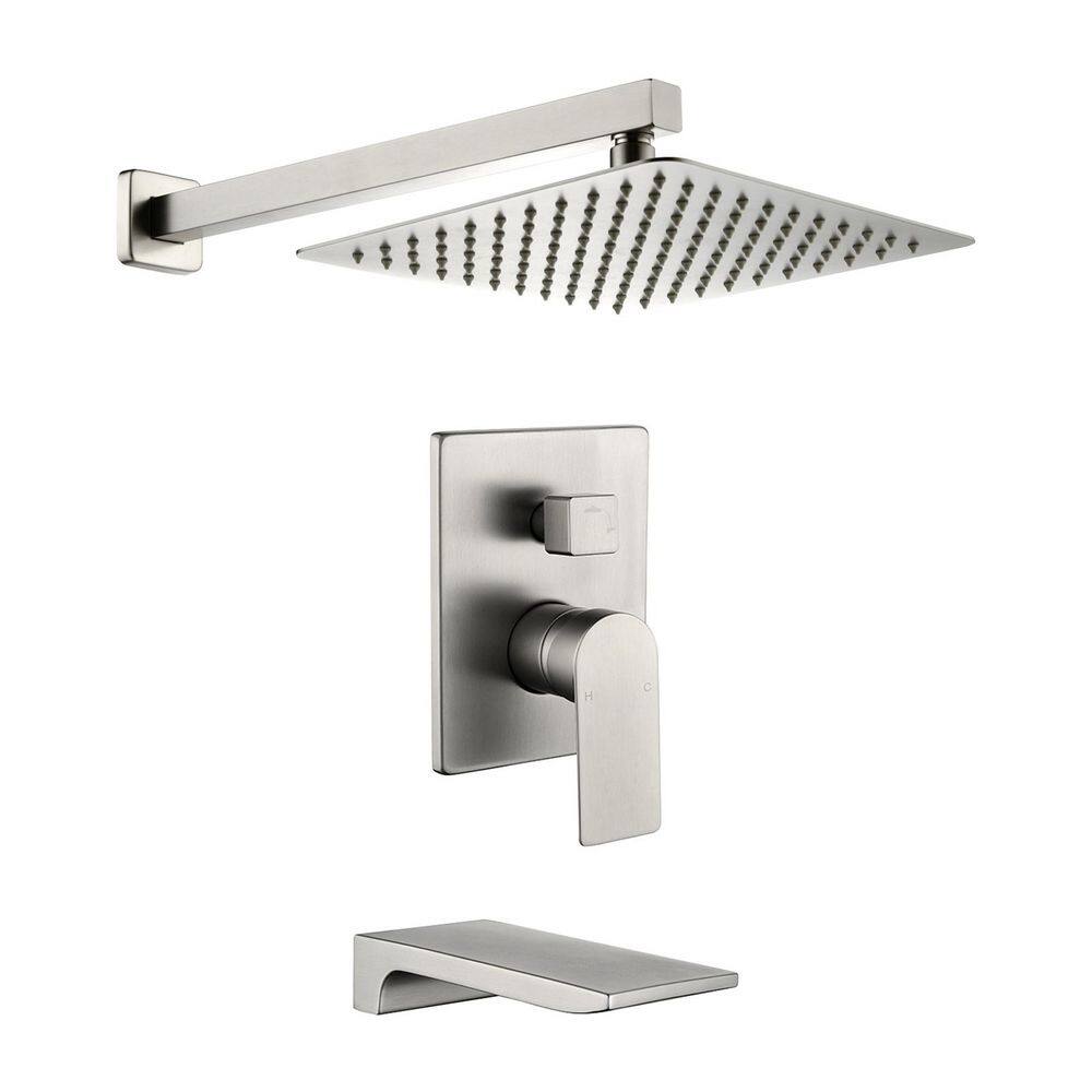 cobbe Single Handle 1-Spray Tub Shower Faucet Handheld Combo with Valve ...