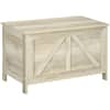 HOMCOM White Farmhouse Storage Chest, Lift Top Toy Chest, Toy Box ...