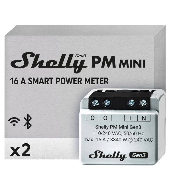 Shelly PM Mini Gen3 2-Pack WiFi and Bluetooth Smart Power Meter 1 ...