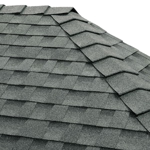 GAF TimberCrest 10 in. W Charcoal Reflector Bullnose Hip and Ridge Cap ...