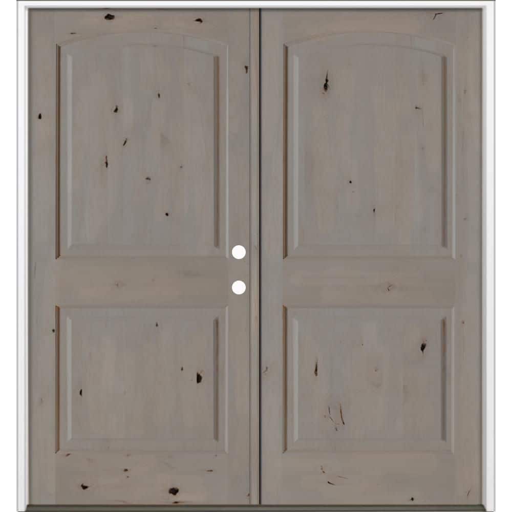 Krosswood Doors 72 in. x 80 in. Rustic Knotty Alder 2Panel Arch-Top ...