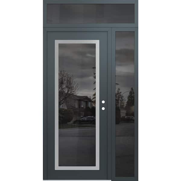 Tessari Doors C1 50 in. x 96 in. Silver P Left-Hand/Inswing Mirrored ...