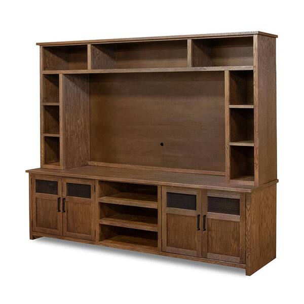 Bridgevine Home Maison Bourbon Oak TV Stand Fits TV's up to 81 inches ...