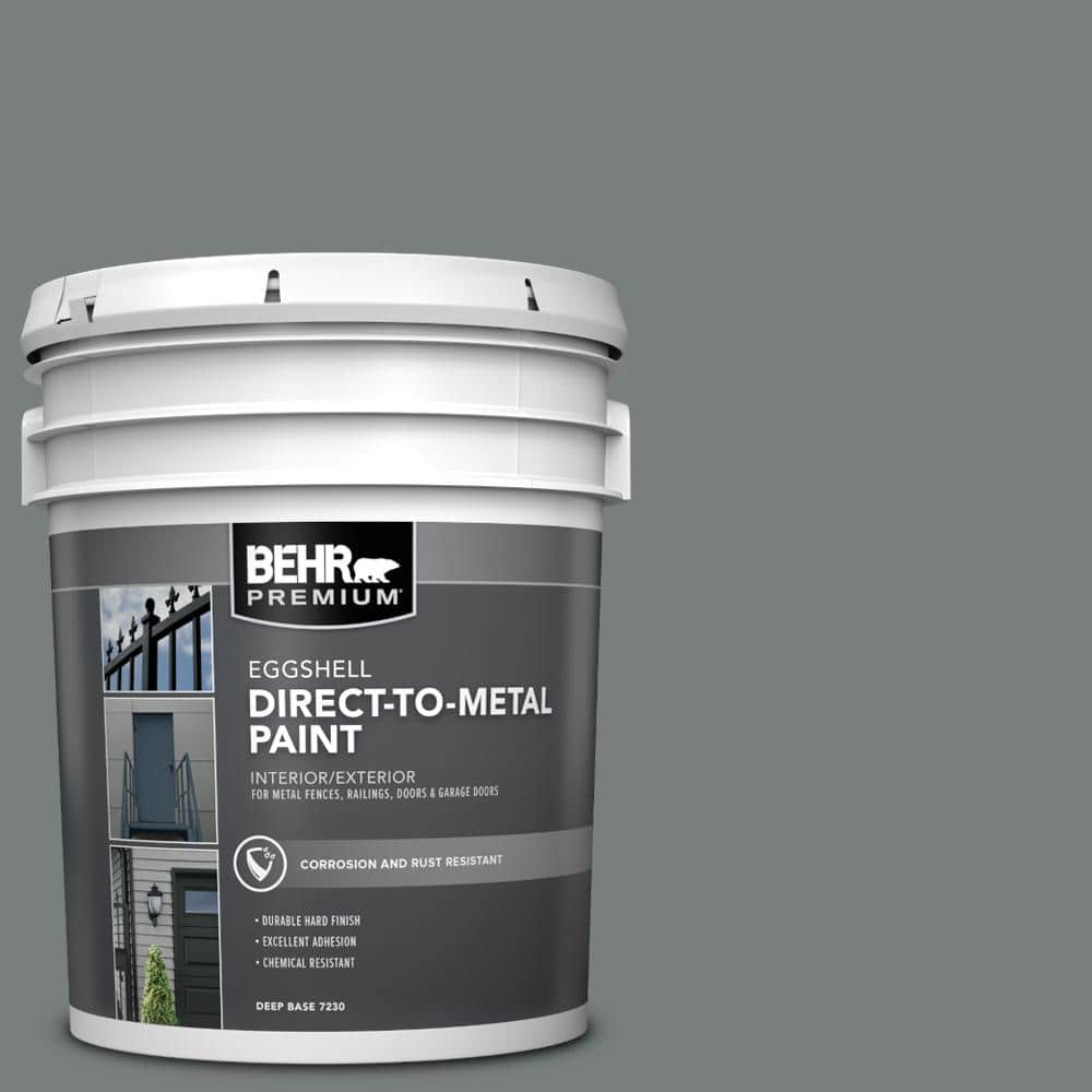 BEHR PREMIUM 5 gal. #PPU25-18 Shutter Gray Eggshell Direct to Metal ...