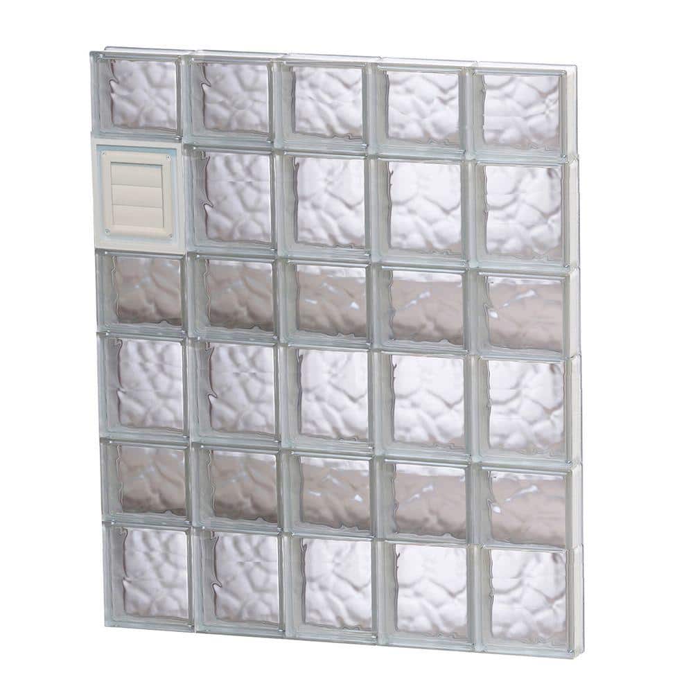 Clearly Secure 28.75 in. x 40.5 in. x 3.125 in. Frameless Wave Pattern ...