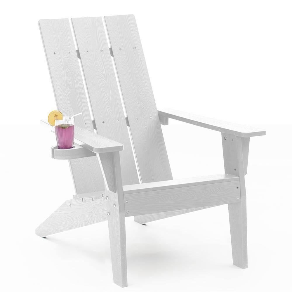 Mximu Oversize Modern White Plastic Outdoor Patio Adirondack Chair with ...