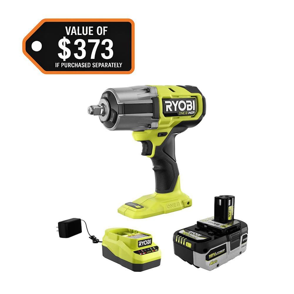 RYOBI ONE+ 18V Brushless Cordless 4-Mode 1/2 in. High Torque Impact ...
