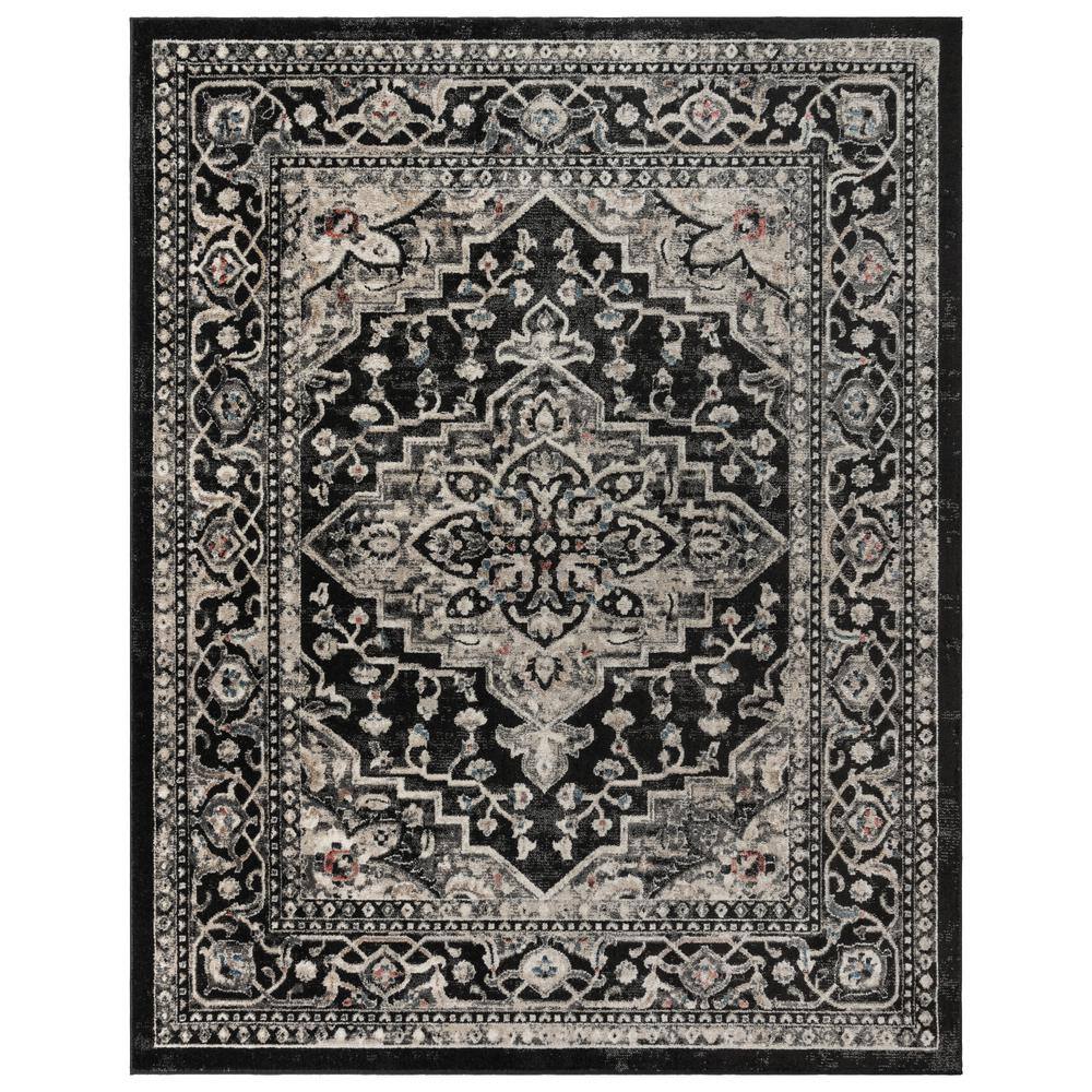 Gertmenian & Sons Heirloom Fluer Black 5 ft. x 7 ft. Oriental Medallion ...
