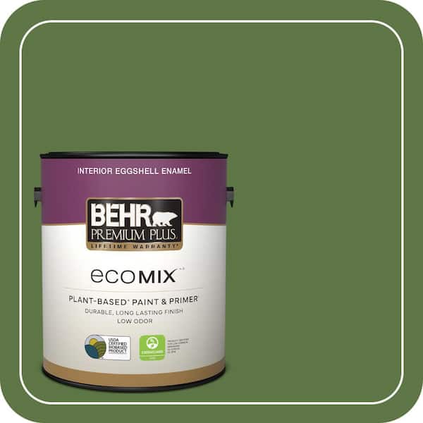 BEHR PREMIUM PLUS 1 gal. #420D-7 Dill Pickle Eggshell Enamel EcoMix ...