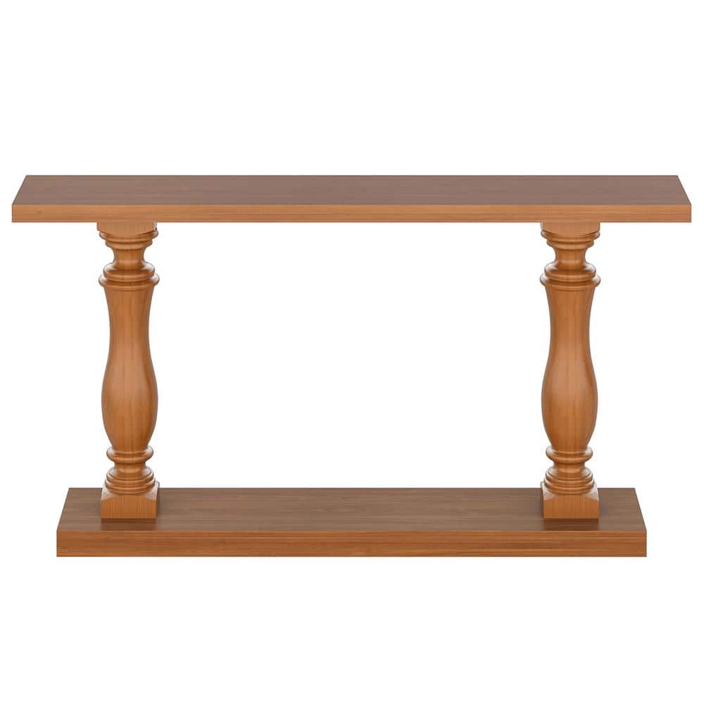 BYBLIGHT Turrella 63 in. Wood Finish Rectangle MDF Console Table with ...