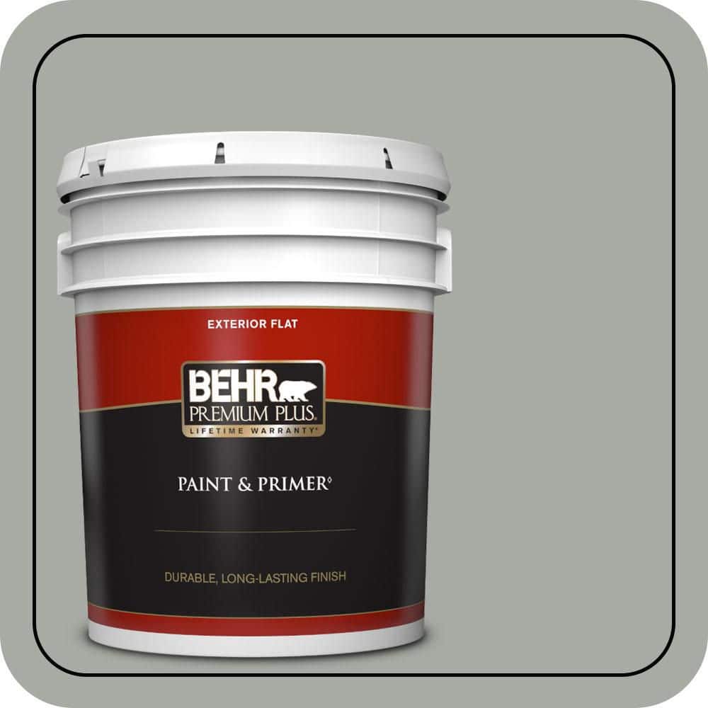 BEHR PREMIUM PLUS 5 gal. #PPU25-15 Flipper Flat Exterior Paint & Primer ...