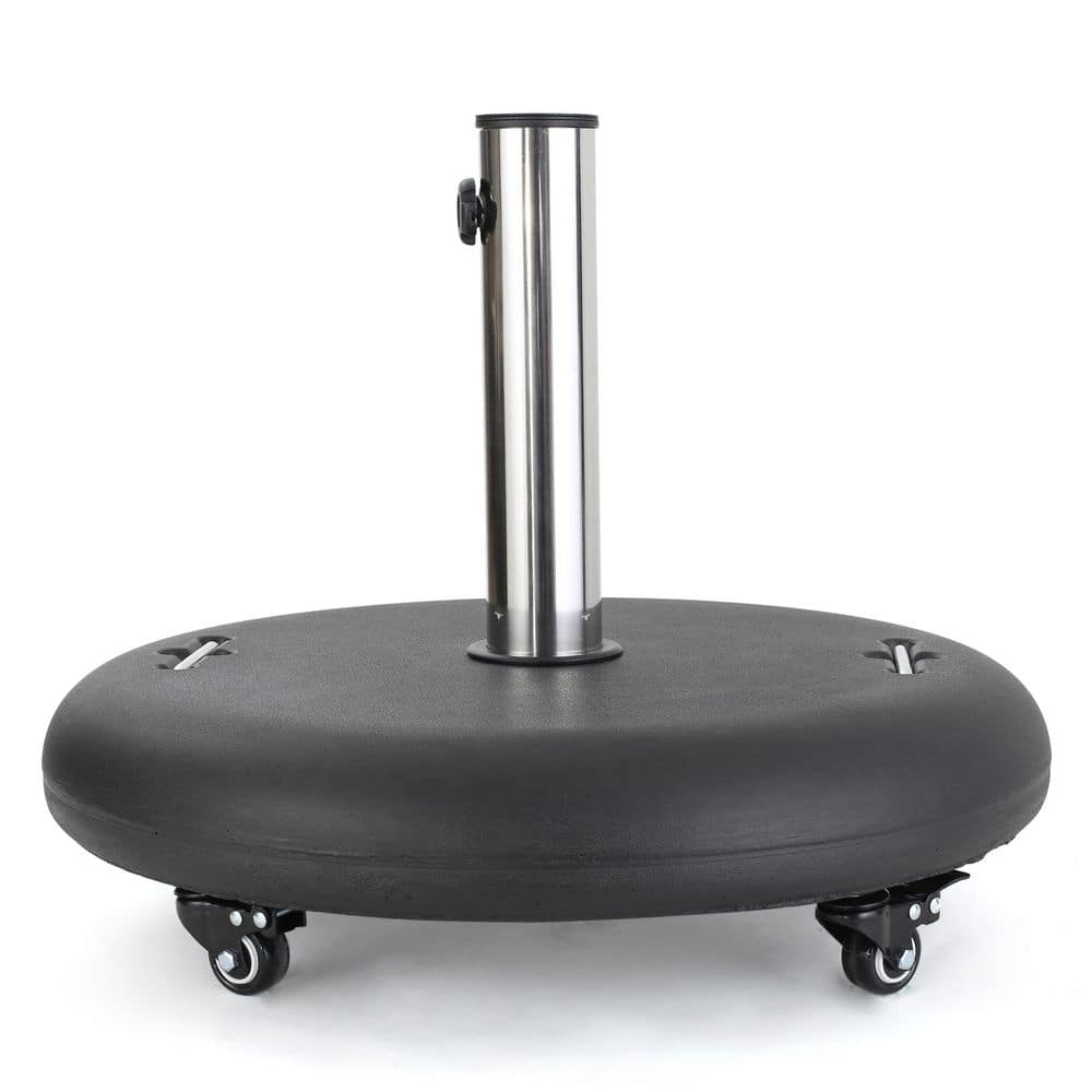 Flynama Round Patio Umbrella Base with Wheels in Black JY-60454.00 ...