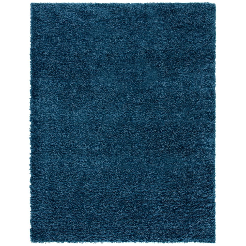 SAFAVIEH August Shag Navy 8 ft. x 10 ft. Solid Area Rug AUG200M-8W ...