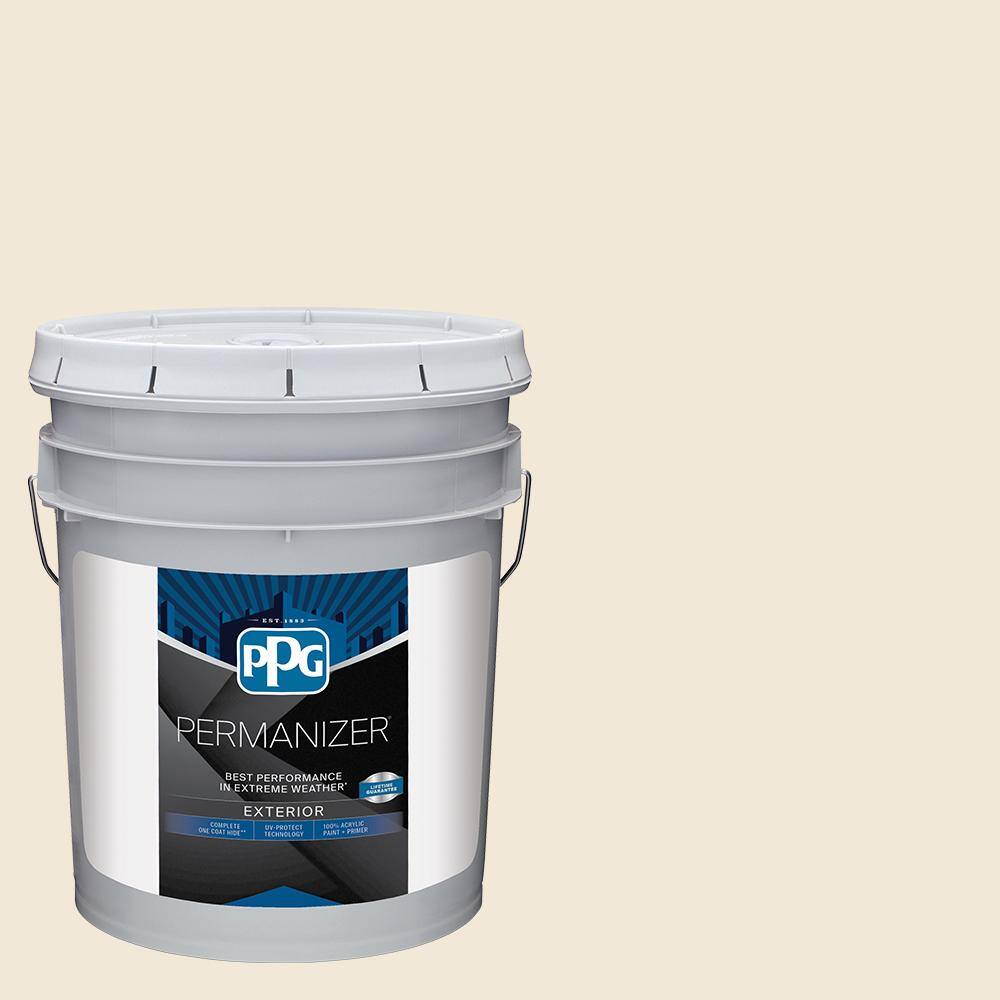 PERMANIZER 5 gal. PPG1095-1 Parchment Paper Semi-Gloss Exterior Paint ...