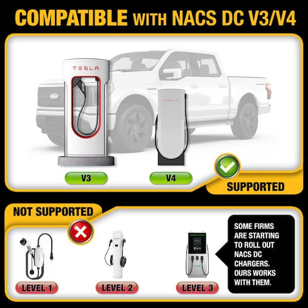 DEWALT NACS to CCS1 Fast Charging Adapter, 500-A / 1000-Volt, Fast ...