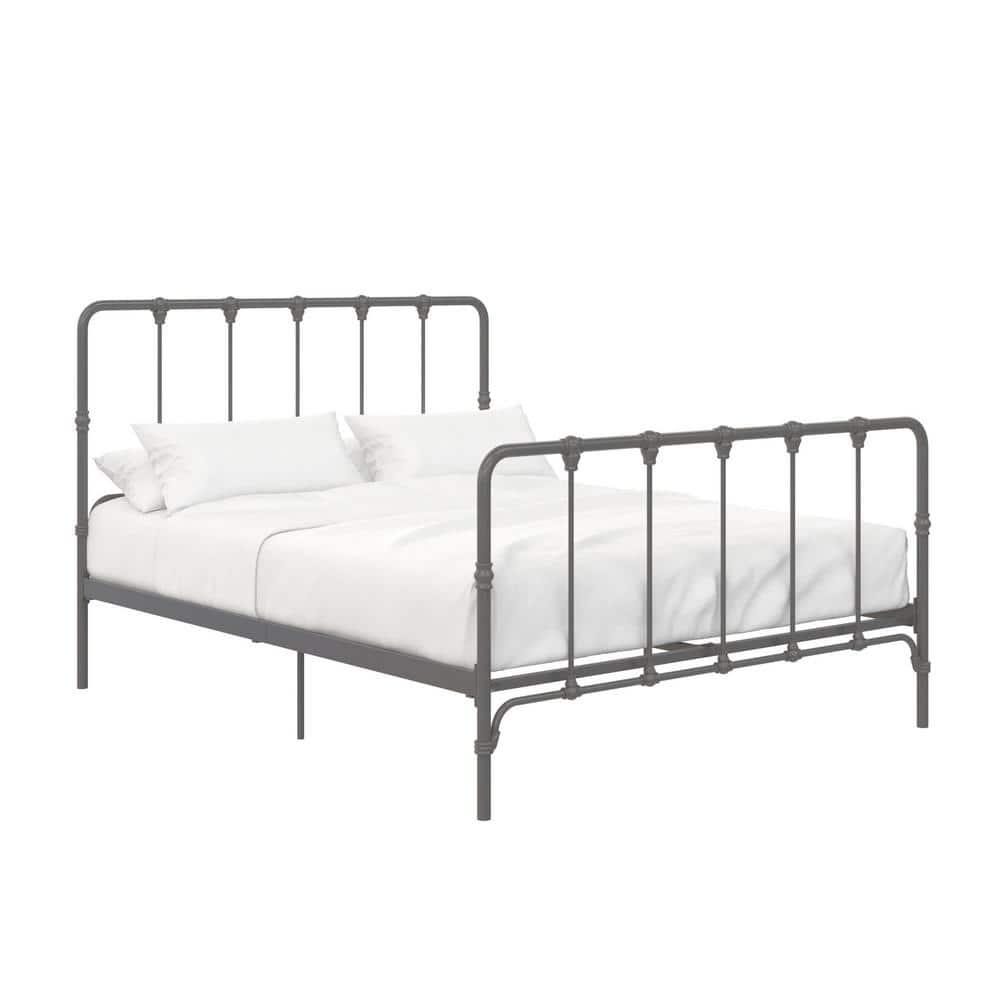 DHP Alicia Farmhouse Gunmetal Gray Metal Full Bed DE14997 - The Home Depot
