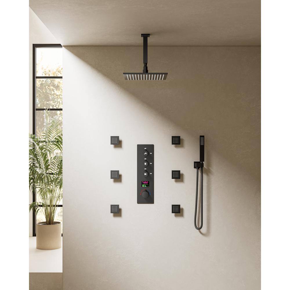 Reviews for EVERSTEIN 7-Spray Patterns with 12 in. Ceiling Mounted Massage Fixed Shower Head ...