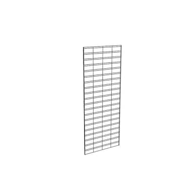 Econoco 72 in. H x 24 in. W Black Metal Slat Grid Wall Panel Set (3 ...