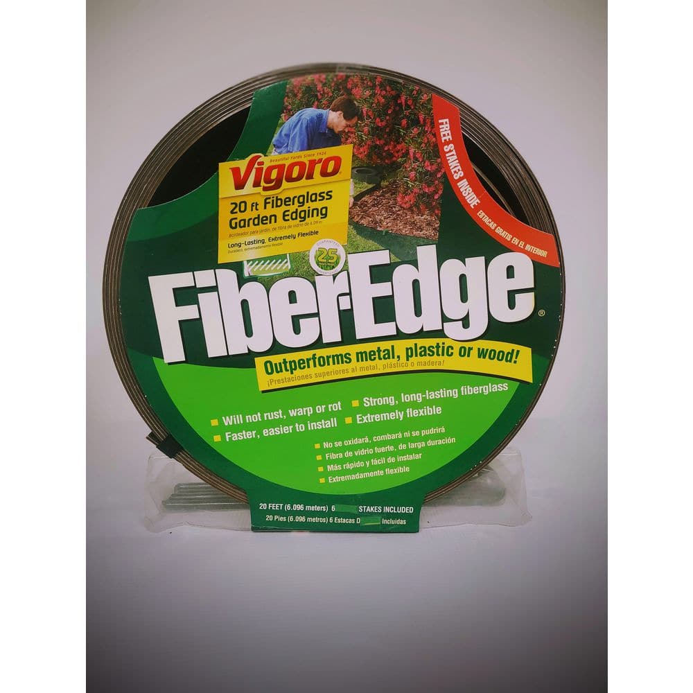FIBEREDGE 20 ft. Fiberglass Garden Edging 4 in. x 20 ft. Brown with ...
