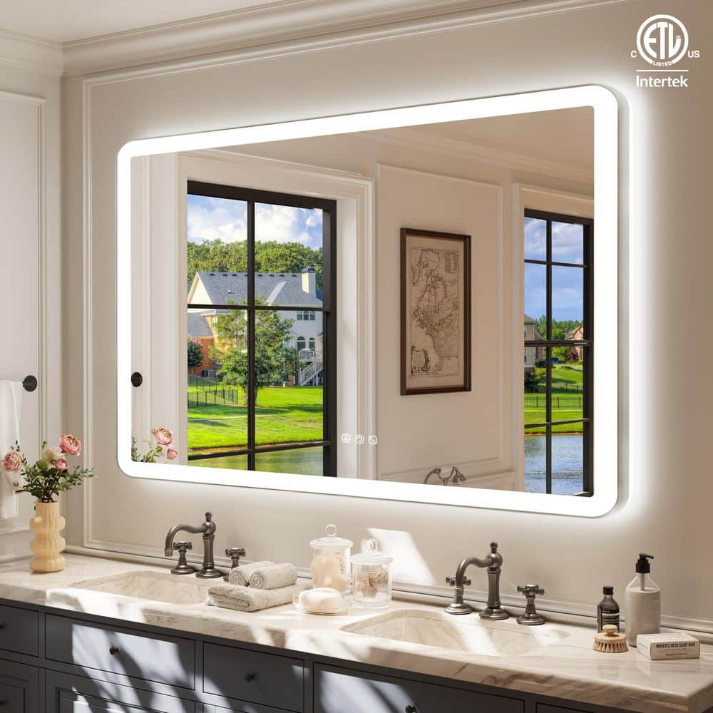 Reviews for Hpeytaire 60 in. W x 36 in. H Angle Rounded Framed Super ...