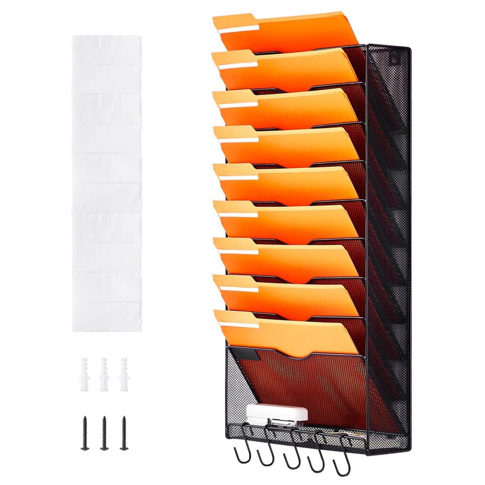 SKYSHALO Hanging Wall Files Organizer, 10-Tier Vertical Wall File ...