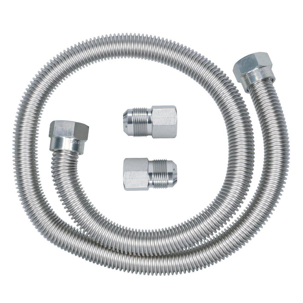 Cambridge 5/8 in. OD x 1/2 in. FIP x 1/2 in. FIP x 36 in. Stainless ...