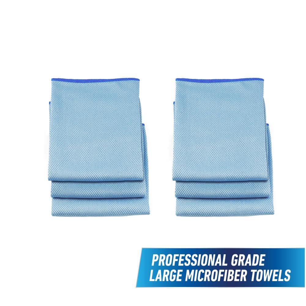 Unger 18 in. Large Microfiber Cleaning Cloths (6-Count) 966900 Combo 2 ...