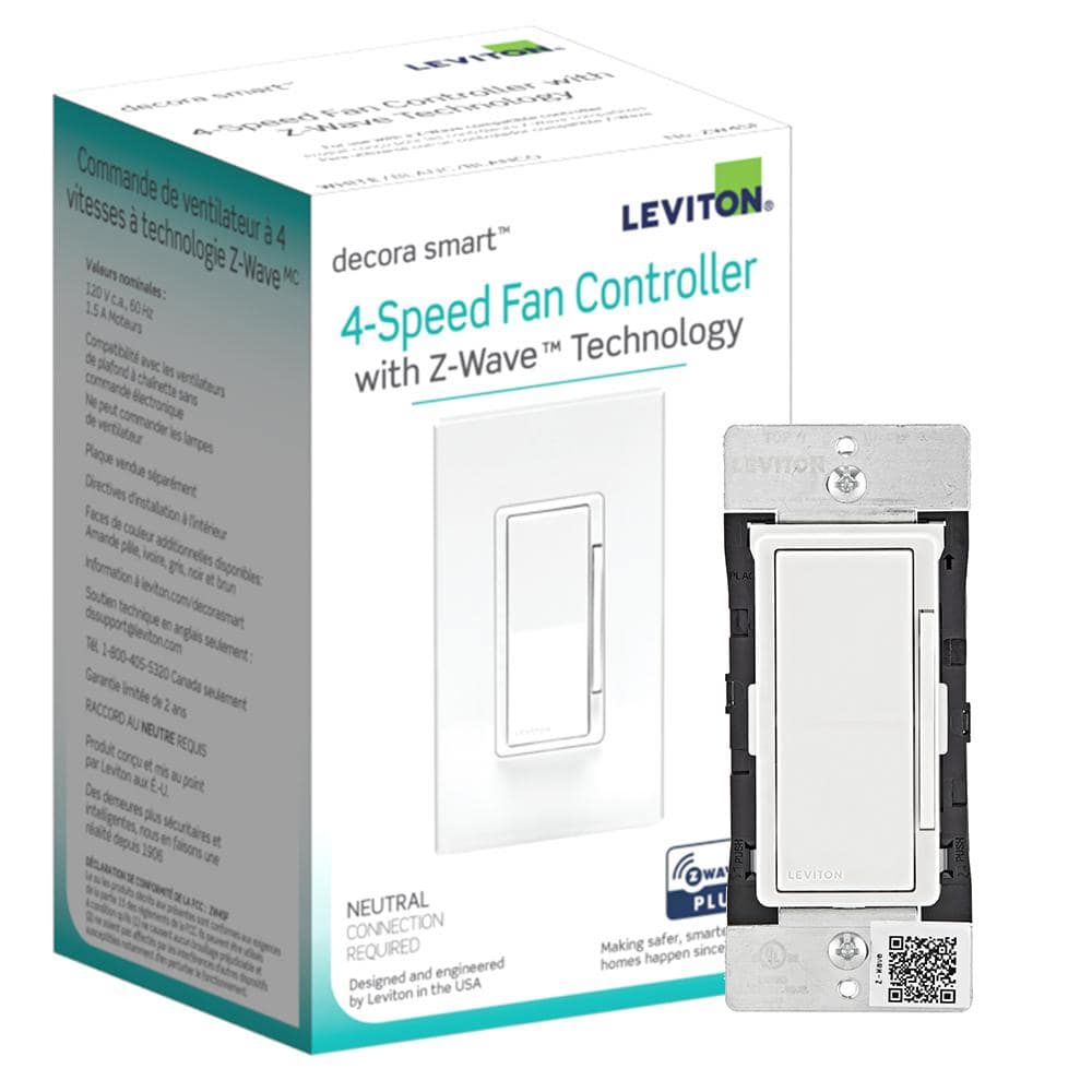 Leviton Decora Smart 4-Speed Fan Controller with Z-Wave Technology R01 ...