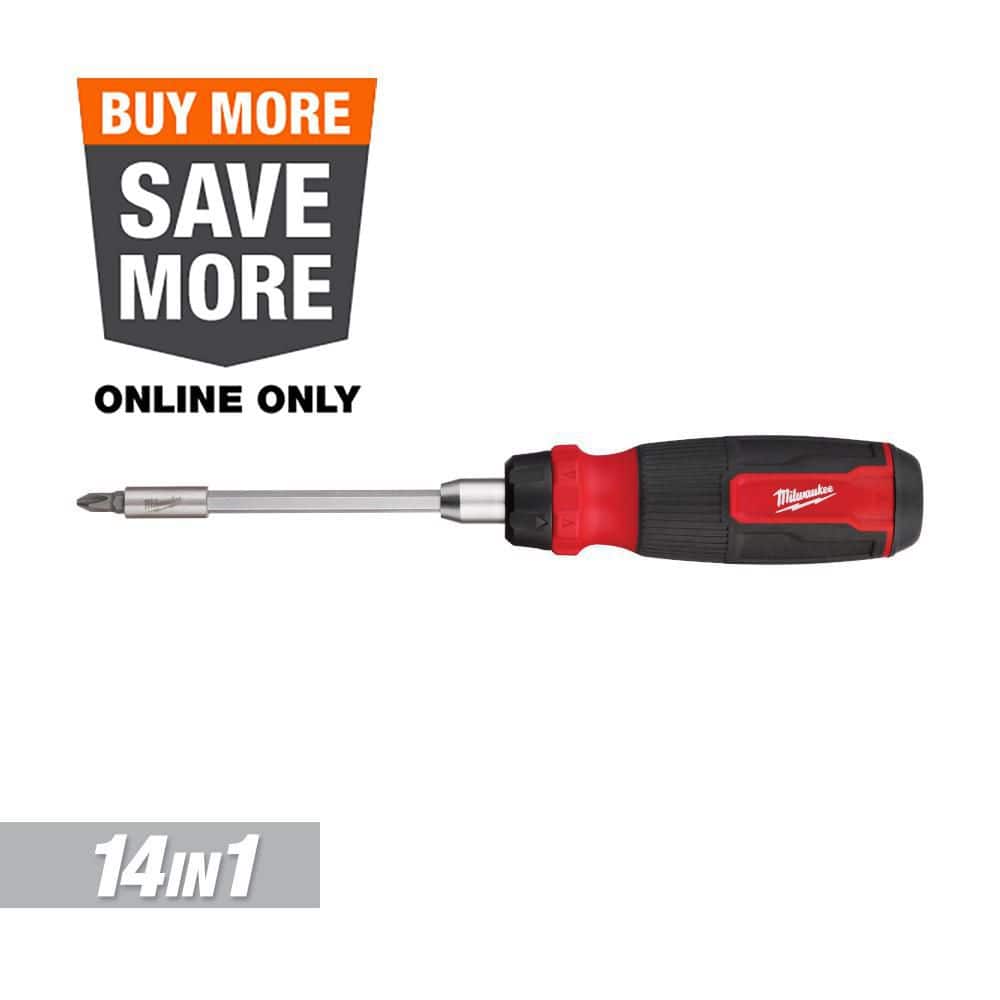 Milwaukee 14-In-1 Ratcheting Multi-Bit Screwdriver 48-22-2903 - The ...