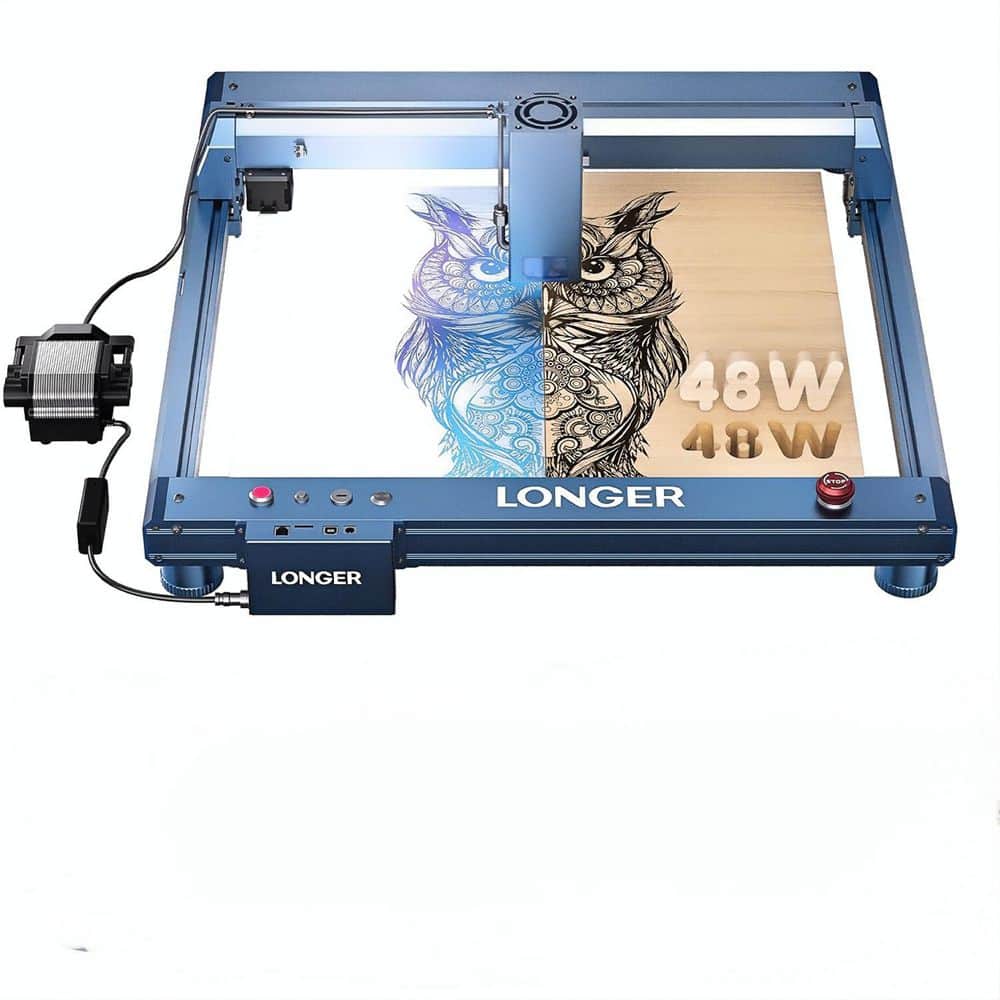 JAZAVA 48-Watt Laser Cutter Engraver CNC Machine 17.72 x 17.32 in ...