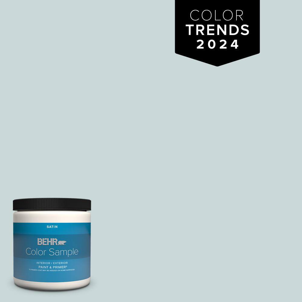 BEHR PREMIUM PLUS 8 oz. #PPU13-16 Offshore Mist Satin Enamel Interior ...