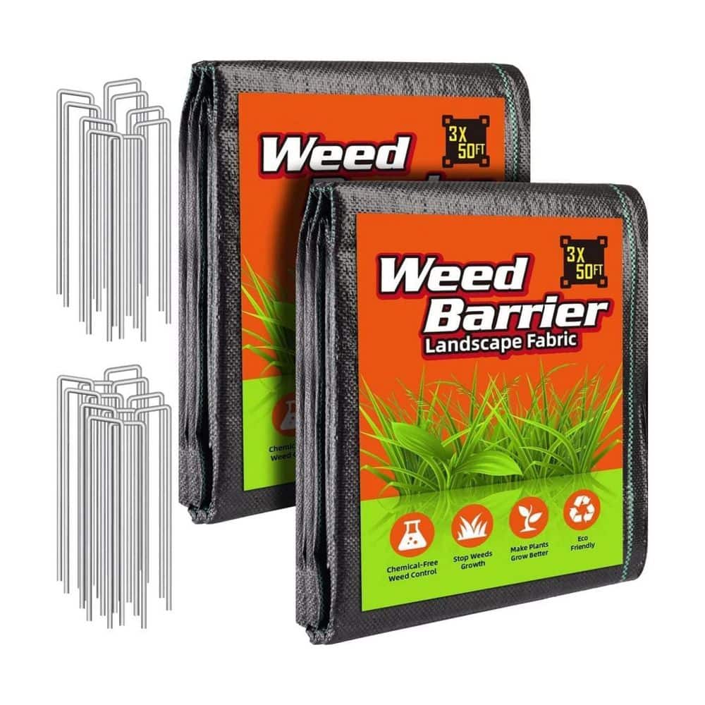 Phewnyzo 3FT x 100FT Weed Barrier Landscape Fabric 3.2oz Heavy Duty ...