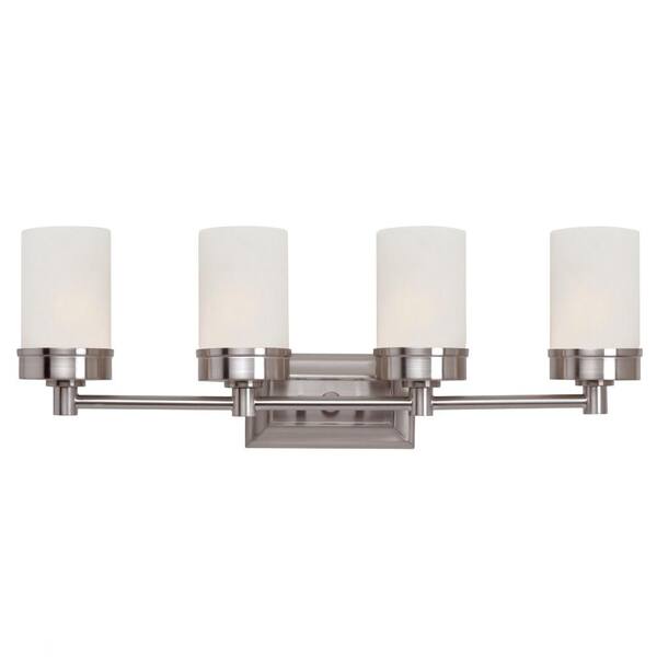 Bel Air Lighting Fusion 27.5 in. 4-Light Brushed Nickel Bathroom Vanity ...