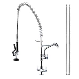 IVIGA Brass Triple Handle 20in. H 360° Swivel Pull Down Sprayer Kitchen ...