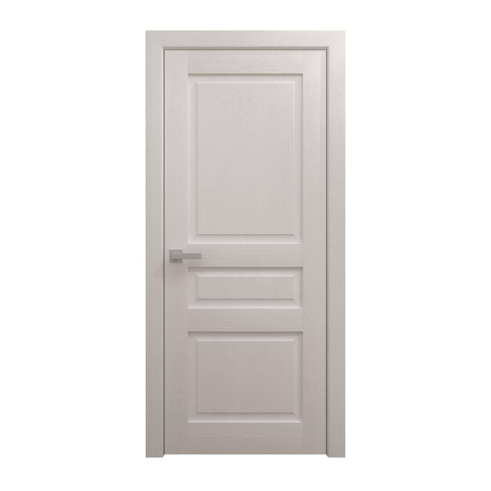 Sartodoors 36 in. x 80 in. Painted Grey Oak Solid Wood Swing Door With ...