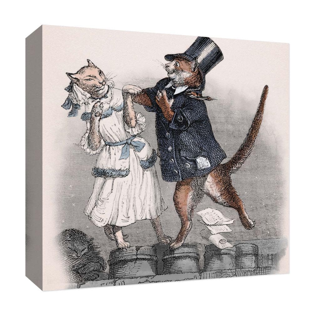 PTM Images Mr. and Mrs. Cat'' Abstract Canvas Wall Art 15 in. x 15 in ...